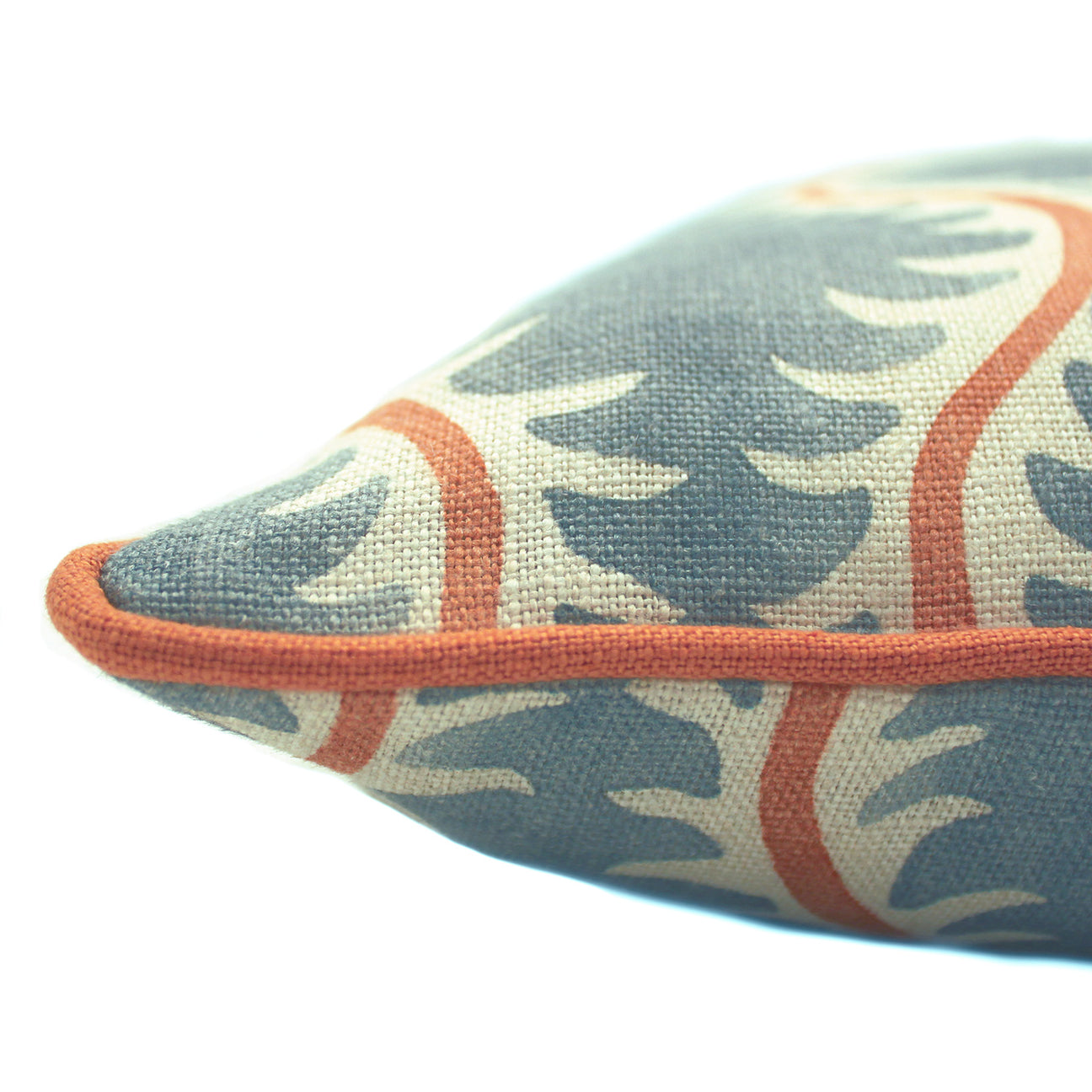 Helter Skelter | Volcano | Blue Cushion | Linwood