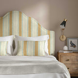 Dimity Biscuit – Pure Linen Striped Fabric by Linwood