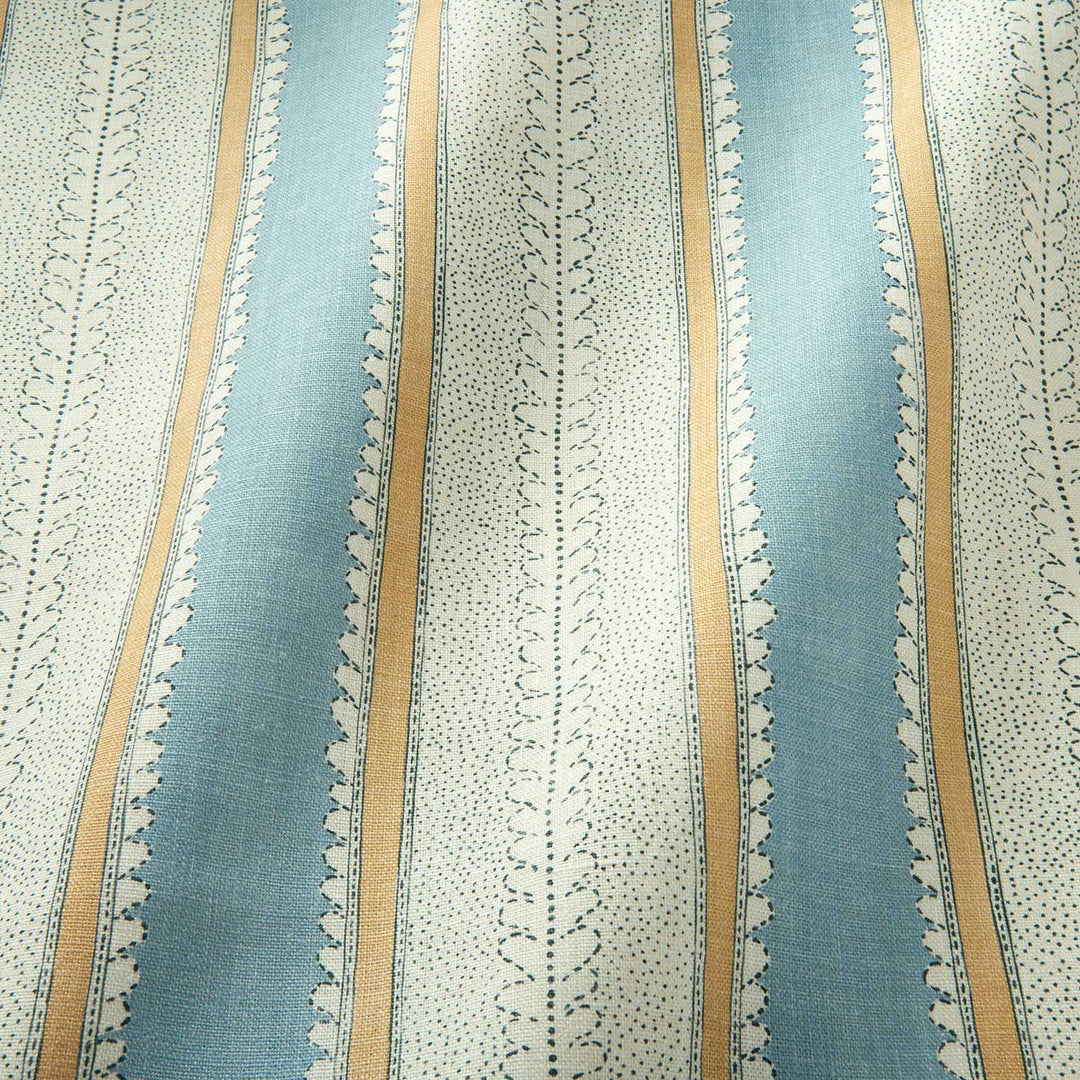 Dimity Powder Blue – Pure Linen Striped Fabric by Linwood