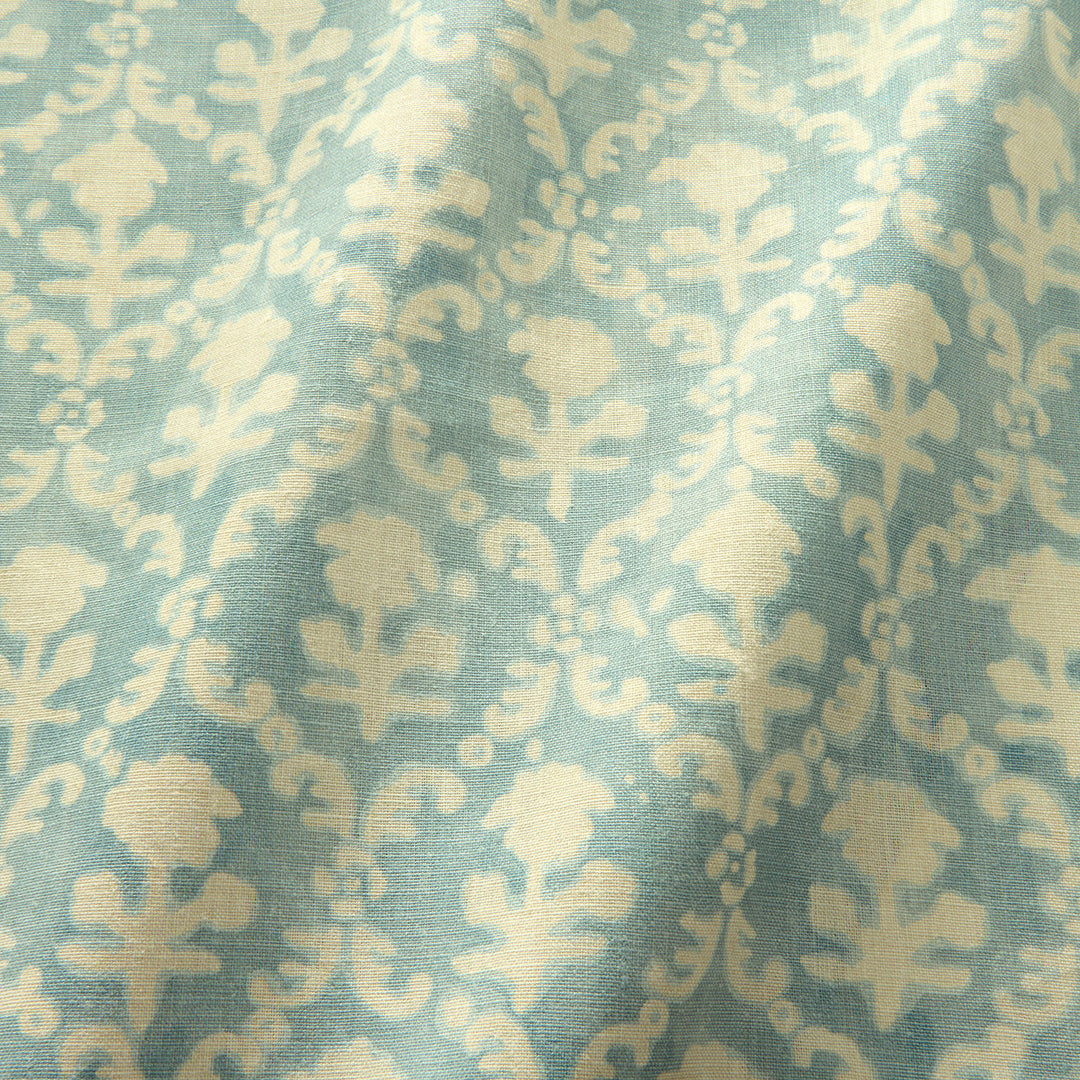 Hinako Pool – Printed Linen Fabric by Linwood