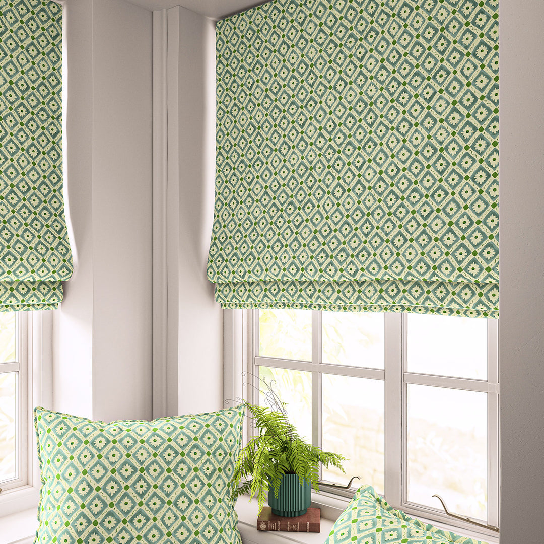 Ima Marine – Printed Linen Fabric by Linwood