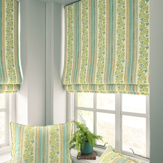 Yala Stripe Spring – Printed Linen Fabric by Linwood