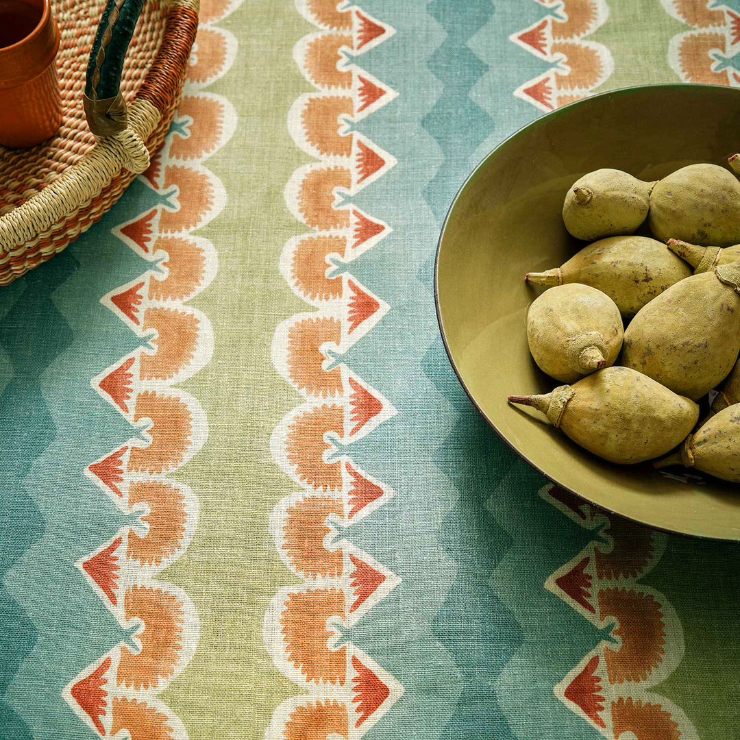 Taiki River – Printed Linen Fabric by Linwood