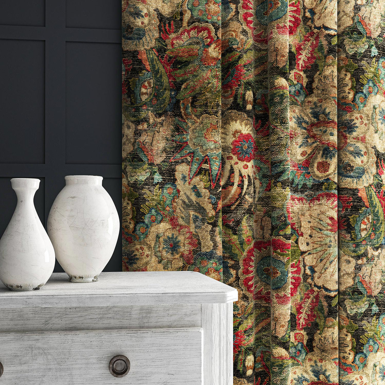 Bizarre – Multi | Printed Velvet Fabric | Linwood