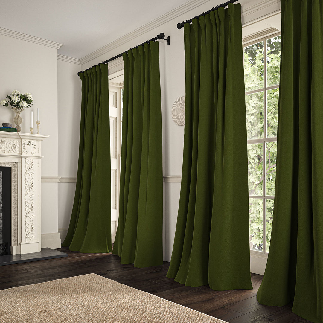 Romney British Wool - Moss | Woven Fabric | Linwood