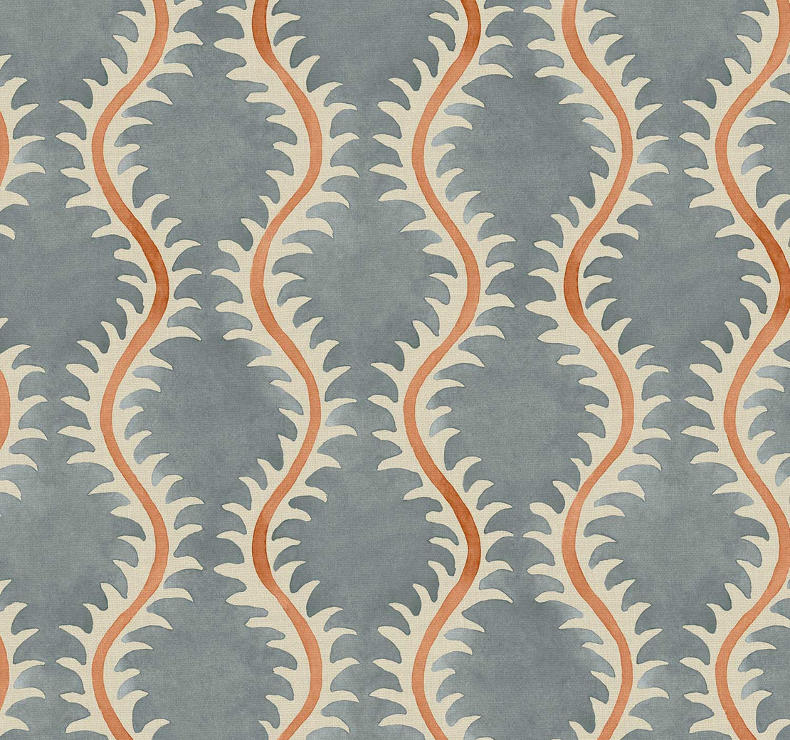 Helter Skelter – Volcano | Printed Linen Fabric | Linwood