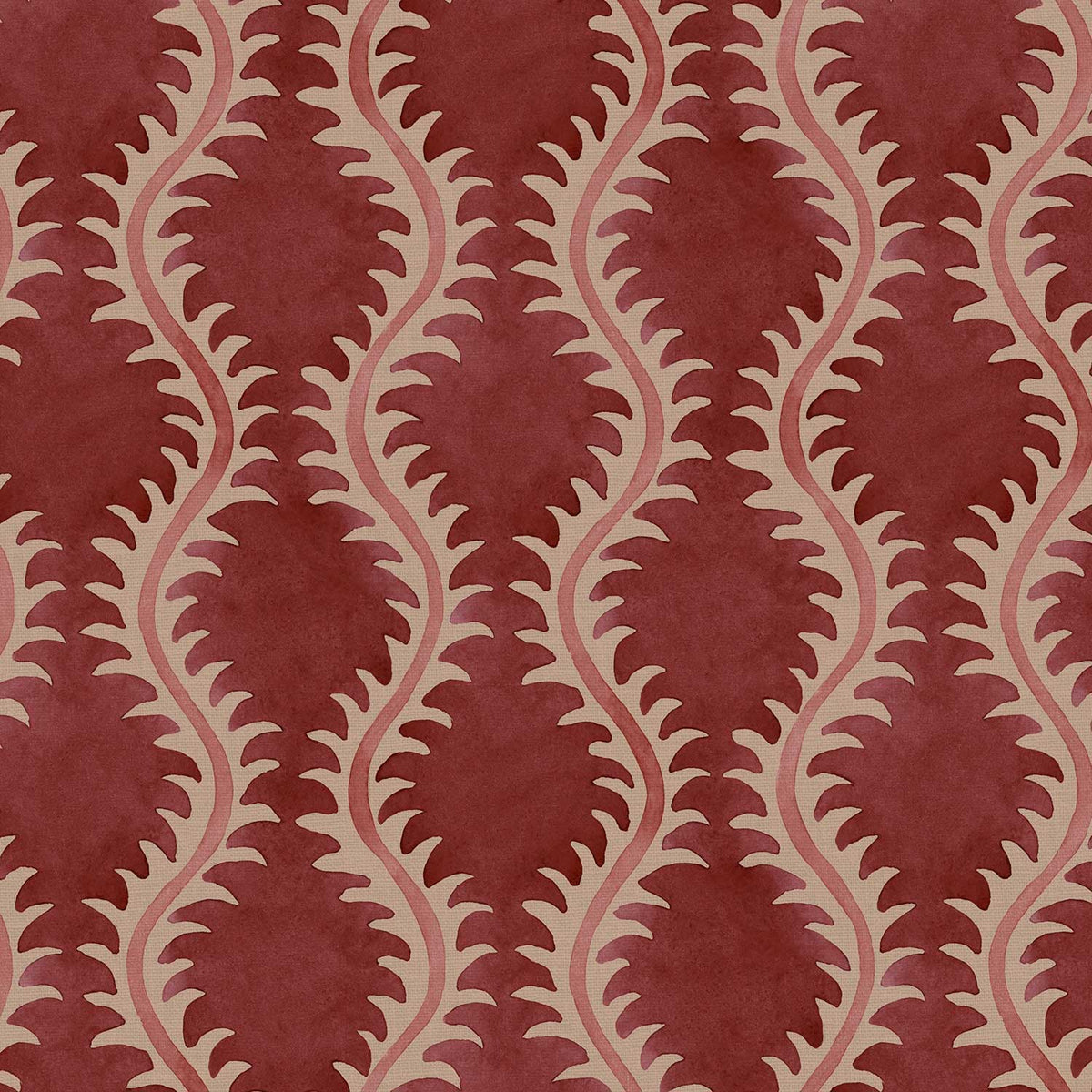 Helter Skelter – Cherry | Printed Linen Fabric | Linwood