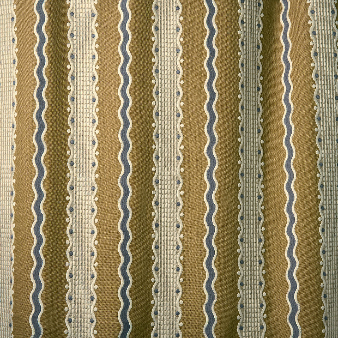Hermia – Honey | Embroidery Fabric by Linwood | Playful Stripe Linen