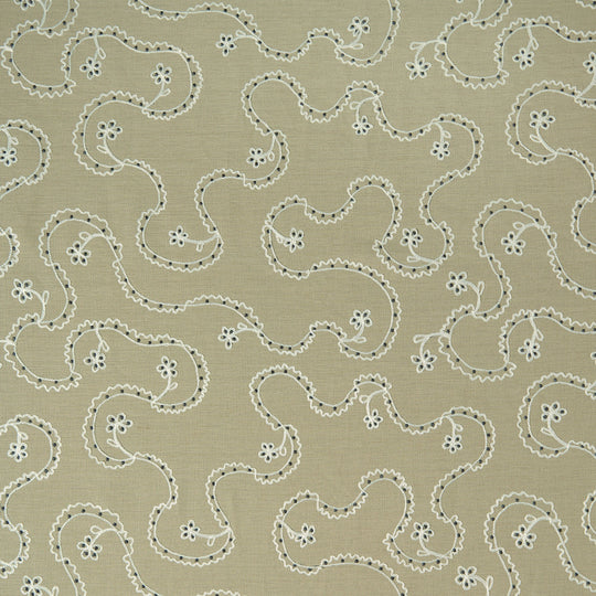Lysander – Teasel | Embroidery Fabric by Linwood | Floral Linen Design