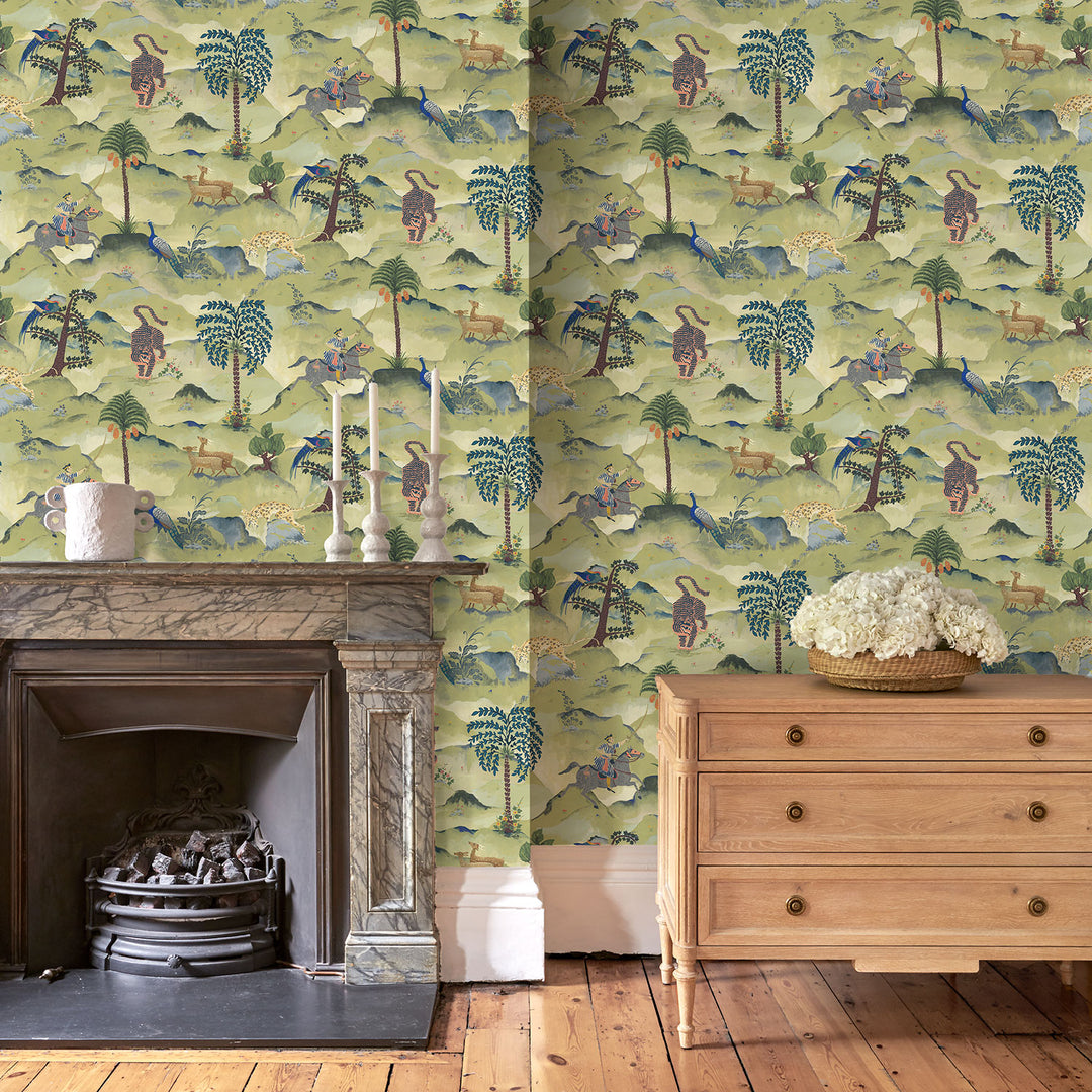 Aesop - Green | Tropical Wallpaper | Linwood