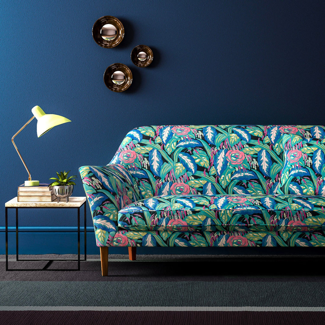 Les Fauves - Peacock | Printed Velvet Fabric | Linwood
