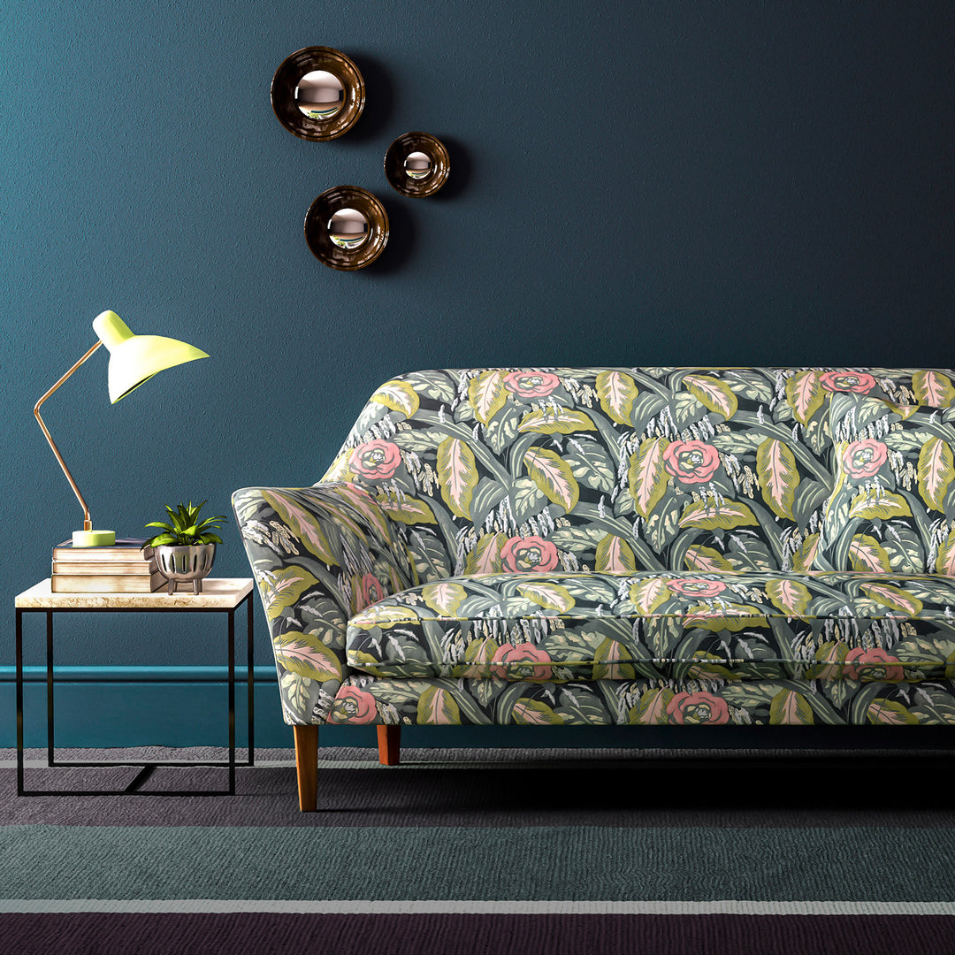 Les Fauves - Charcoal | Printed Velvet Fabric | Linwood