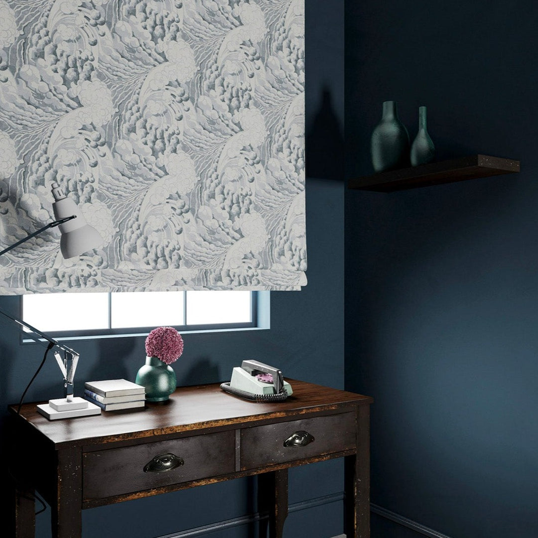 The Wave - Moonbeam | Printed Velvet Fabric | Linwood