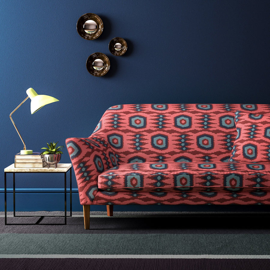 Casper - Rosewood | Printed Velvet Fabric | Linwood