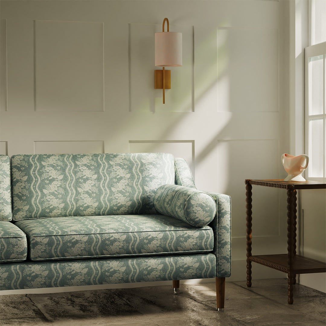 Arley - Duck Egg | Floral Upholstery & Curtain Fabric | Linwood