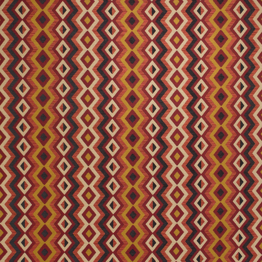 Amala - Red | Geometric Fabric | Weave Fabric | Linwood