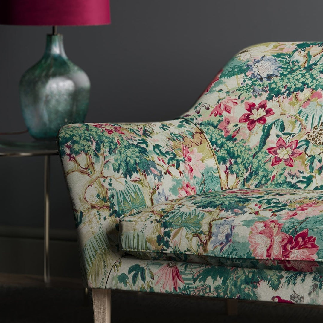 Jungle Rumble - Parrot | Printed Linen Fabric | Linwood