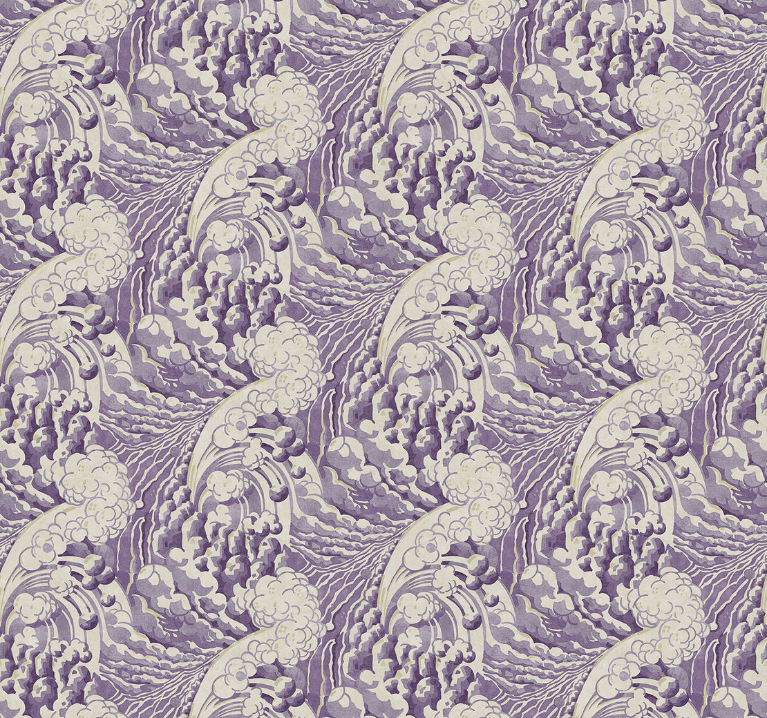 The Wave - Mauve | Printed Velvet Fabric | Linwood