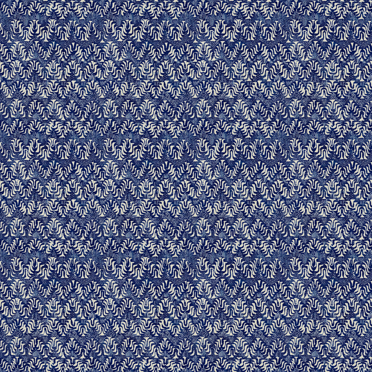 Ric Rac - Ultramarine | Printed Velvet Fabric | Linwood