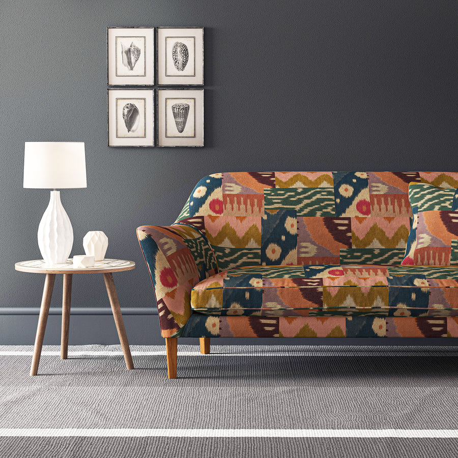 Java - Lotus | Printed Velvet Fabric | Linwood
