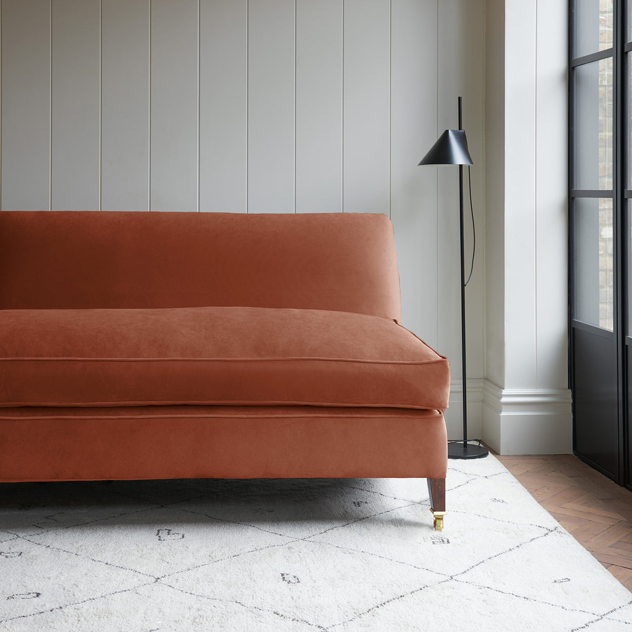 Moleskin Velvet - Brick | Velvet Upholstery Fabric | Linwood