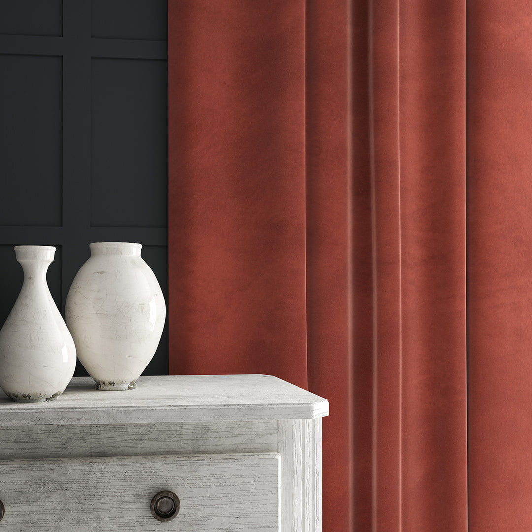 Omega – Coral | Velvet Upholstery Fabric | Linwood