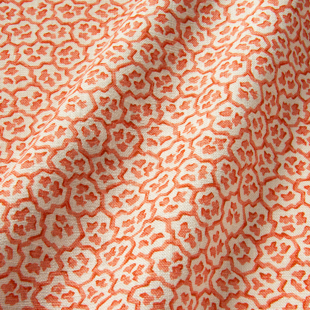 Hopscotch – Geranium | Linen Fabric | Linwood