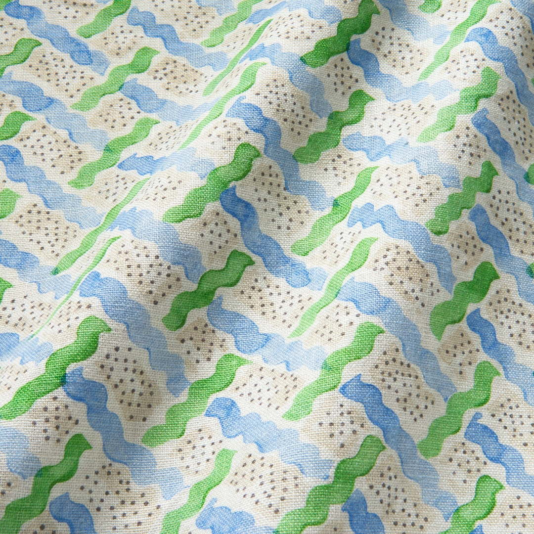 Maypole – Peacock | Linen Fabric | Linwood