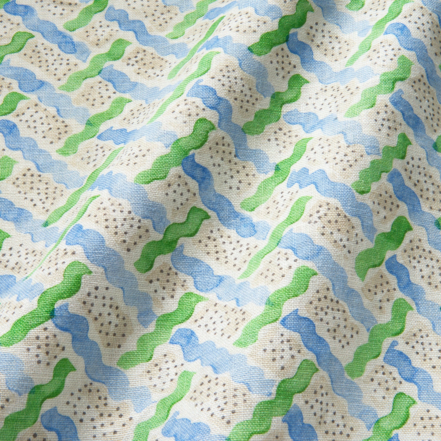 Maypole – Peacock | Linen Fabric | Linwood