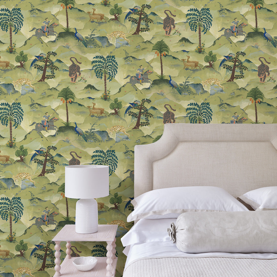 Aesop - Green | Tropical Wallpaper | Linwood