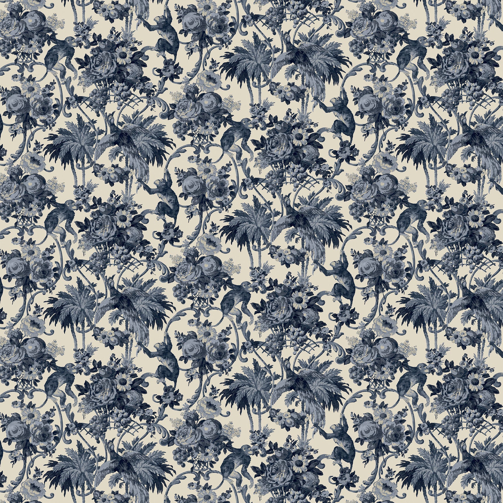 Monkey Puzzle – Indigo | Tropical Wallpaper | Linwood