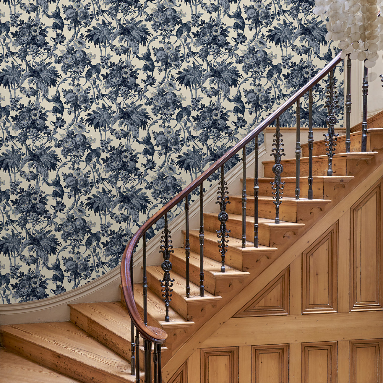 Monkey Puzzle – Indigo | Tropical Wallpaper | Linwood