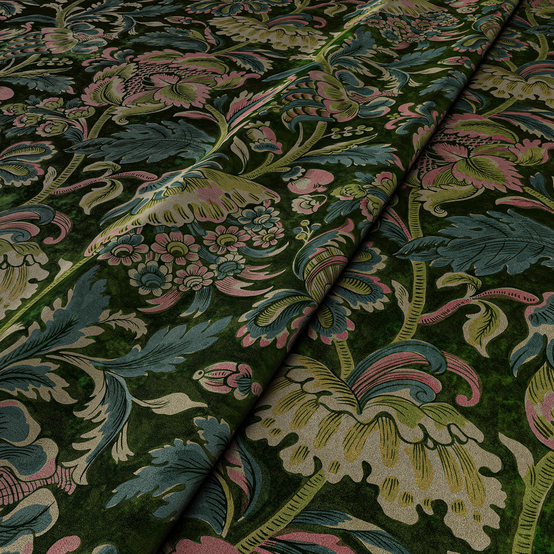 Tanglewood – Emerald | Velvet Upholstery Fabric | Linwood