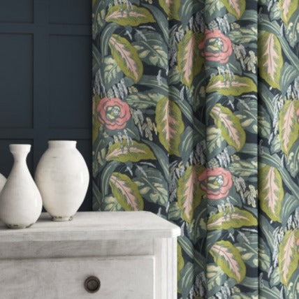 Les Fauves - Charcoal | Printed Velvet Fabric | Linwood