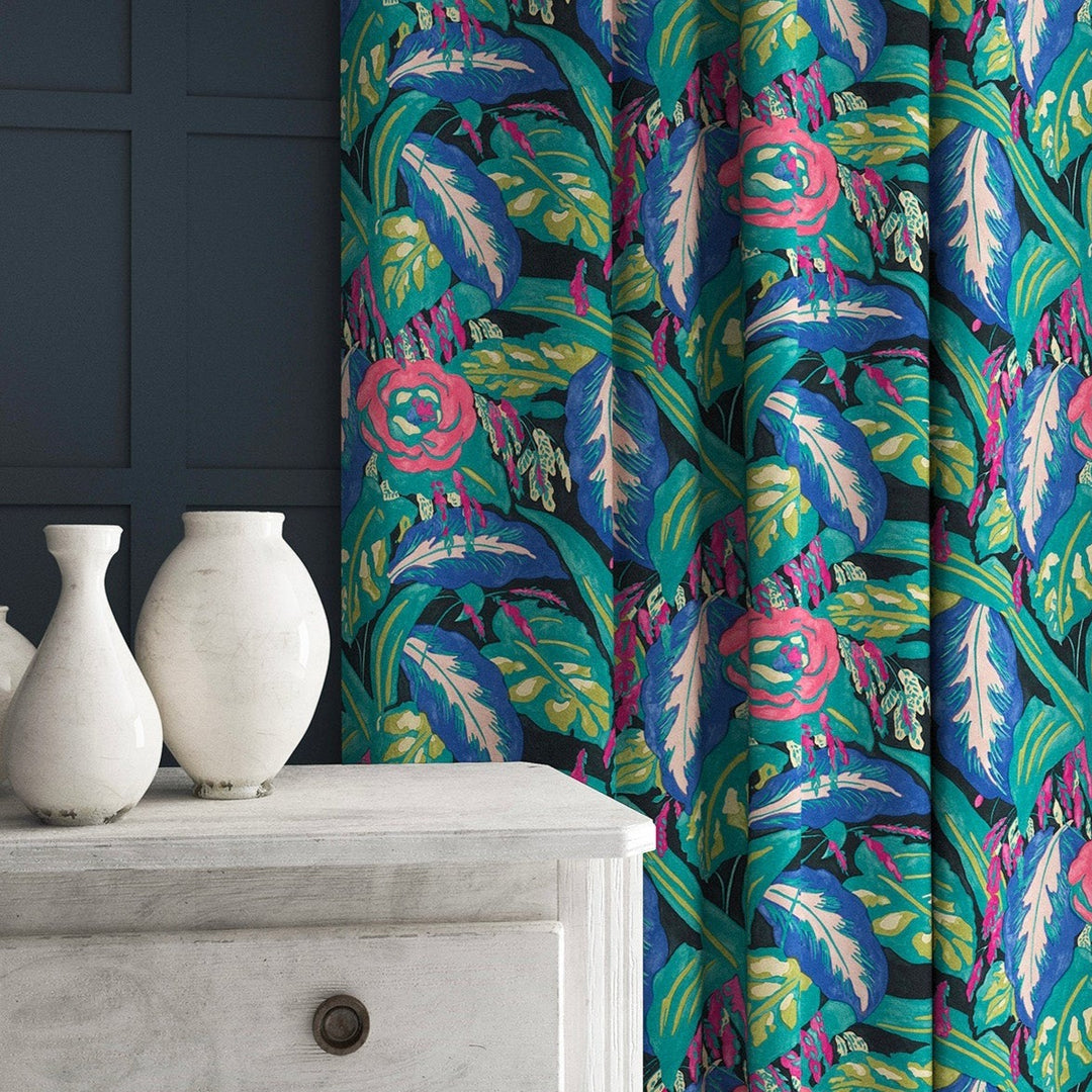 Les Fauves - Peacock | Printed Velvet Fabric | Linwood
