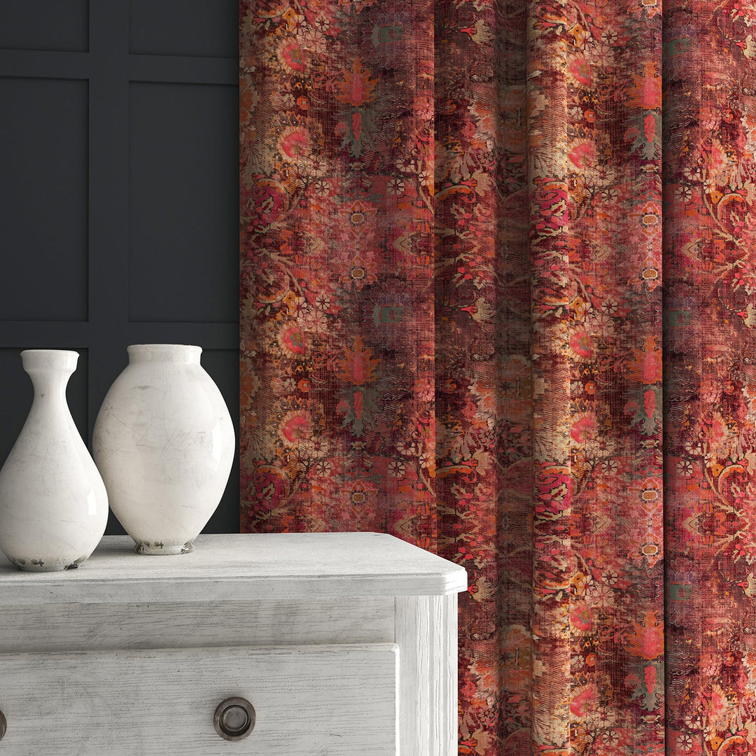 Genie - Terracotta | Printed Velvet Fabric | Linwood